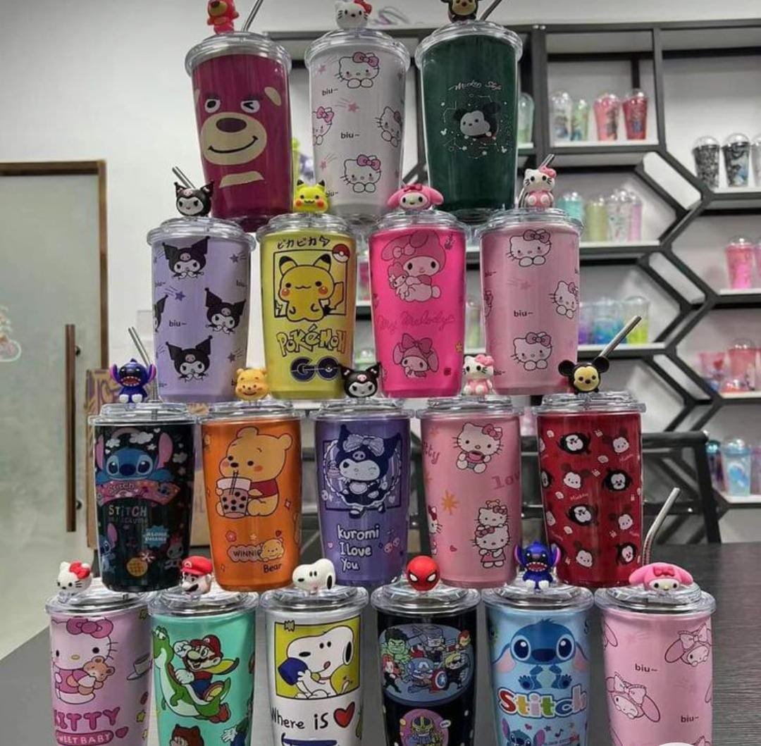 RR-12♥️TERMO DE PERSONAJES CON POPOTE DE METÁLICO FIGURITA 3D♥️ 480 ML (1 PZA) – HS Mayoreo