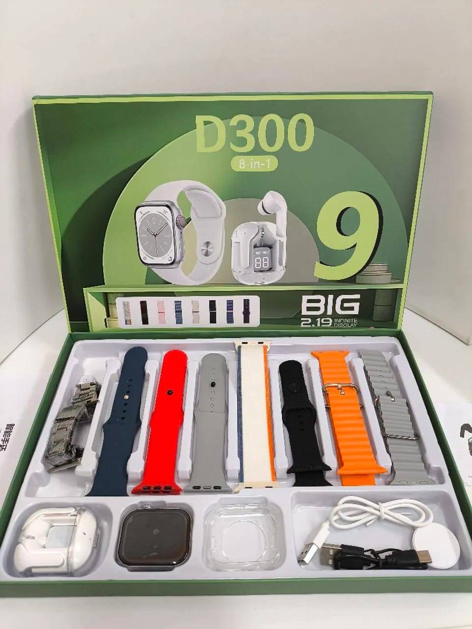 LU1254 – DUO AUDIFONOS CON SMARTWATCH »D300 9» (1 PZA) – HS Mayoreo